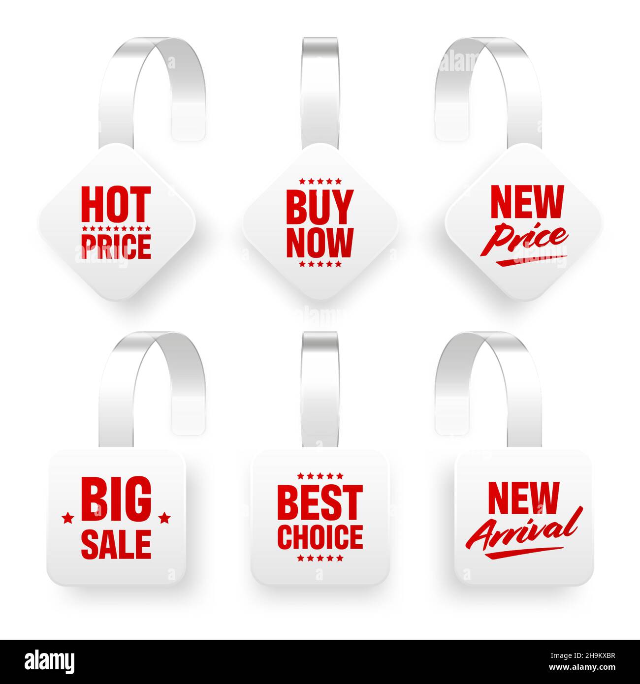 Supermarket promotional wobblers isolated on white background ...