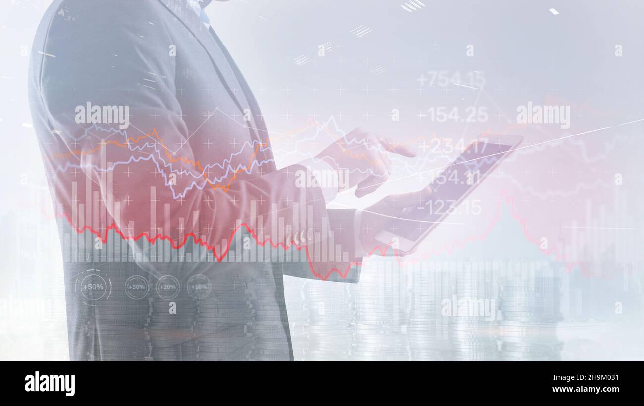 Stock market graph and candlestick. Abstract finance background Stock ...