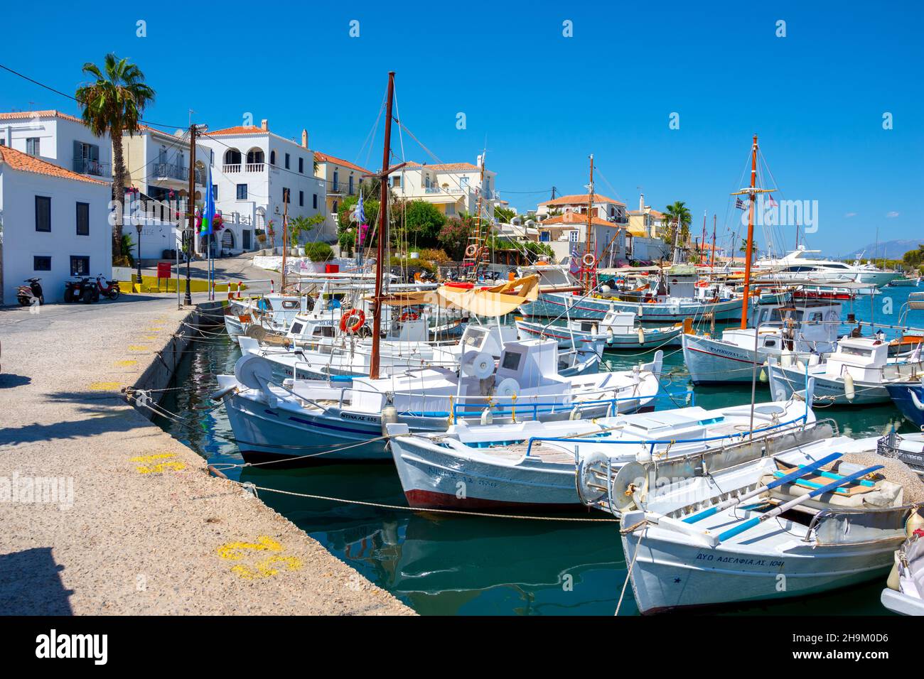 View of the amazing island of Spetses, Greece Stock Photo - Alamy