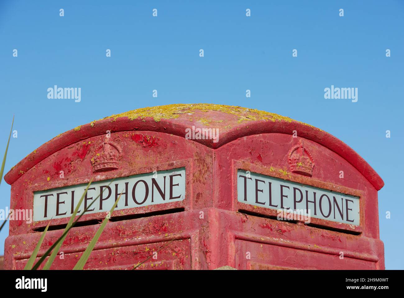 Part of iconic British red telephone box seen in the UK Stock Photo - Alamy