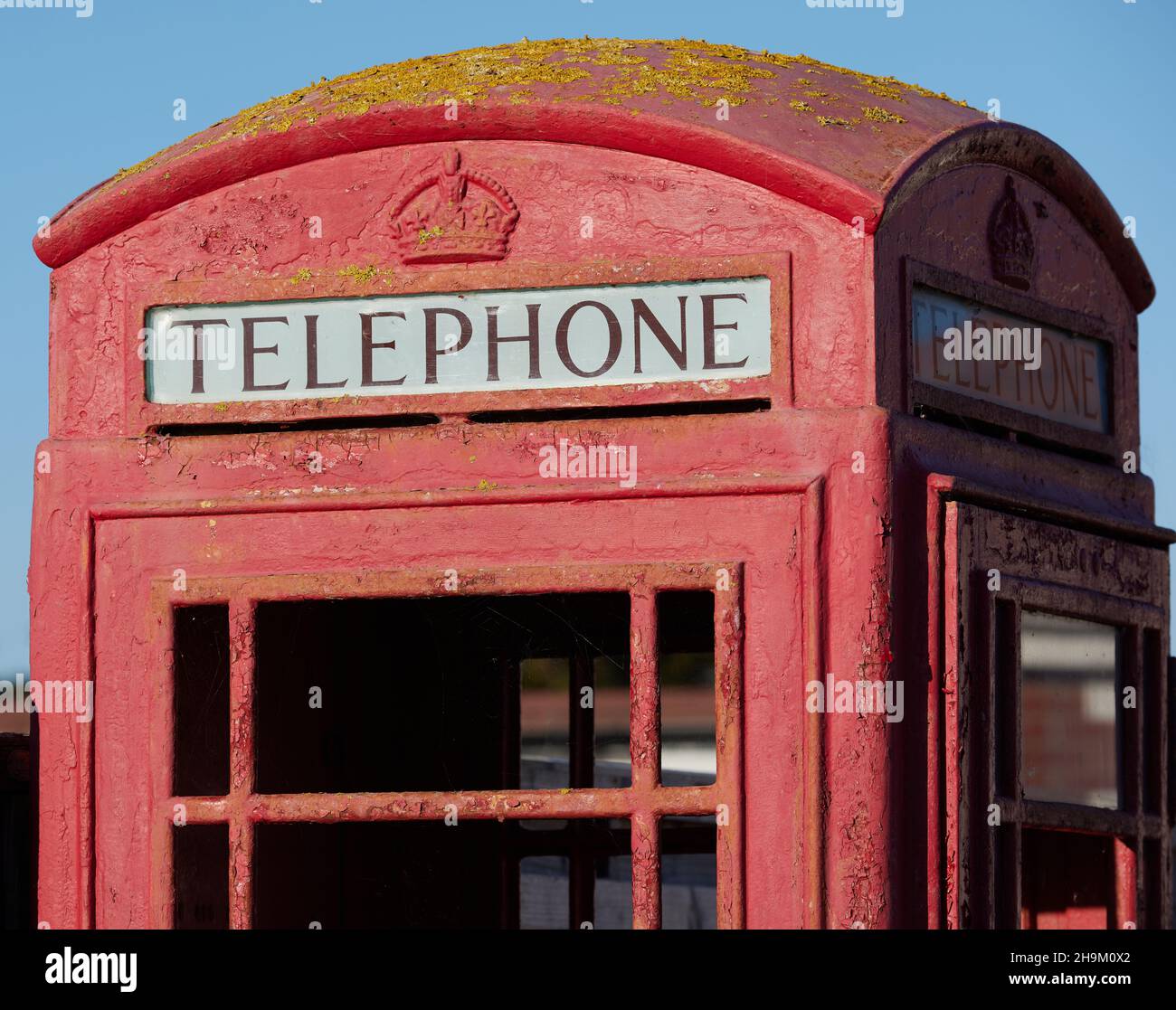 Part of iconic British red telephone box seen in the UK Stock Photo - Alamy