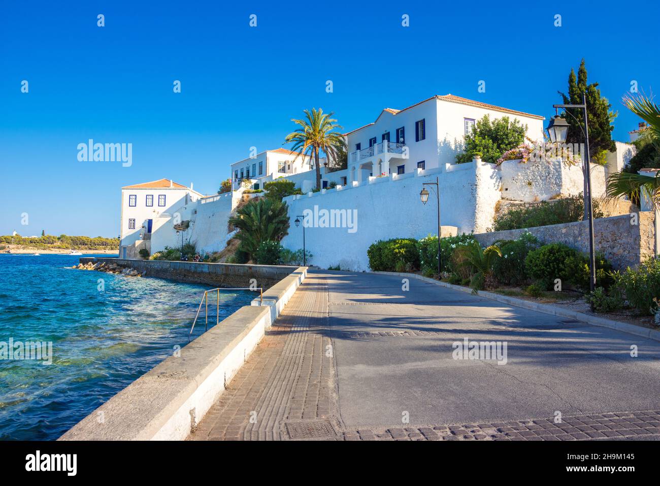 View of the amazing island of Spetses, Greece Stock Photo - Alamy
