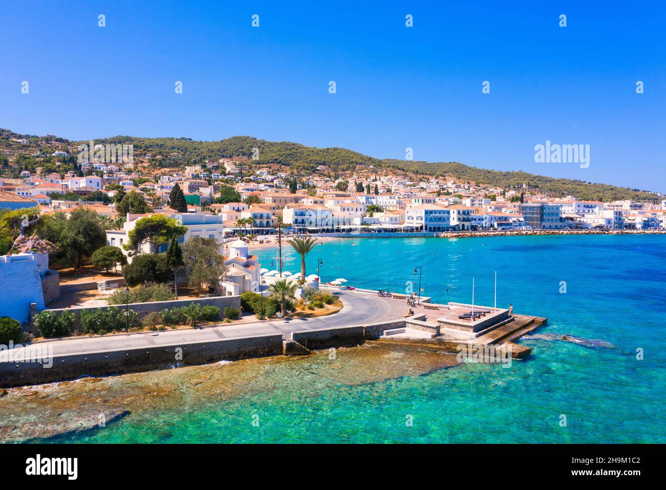 View of the amazing island of Spetses, Greece Stock Photo - Alamy
