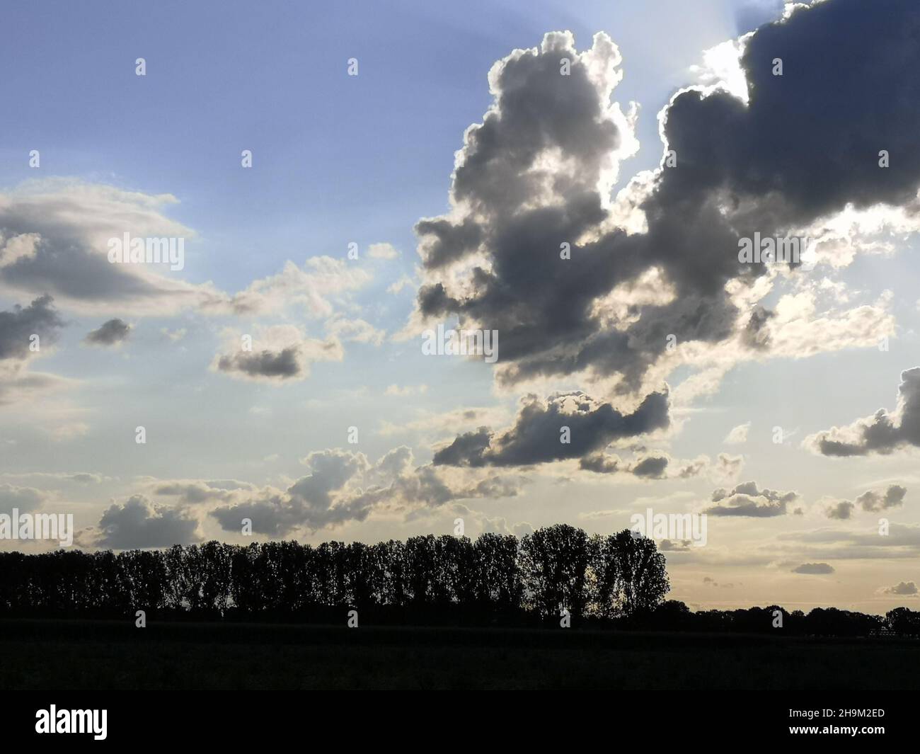 Cloudy sky in the evening twilight. Dark clouds. Dutch sky. The ...