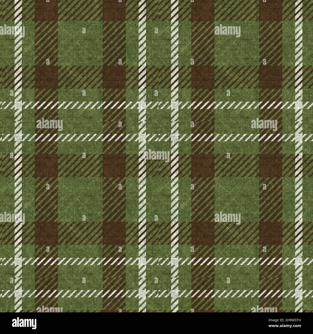 Muted green winter woven plaid texture. Seamless woolen scottish style ...