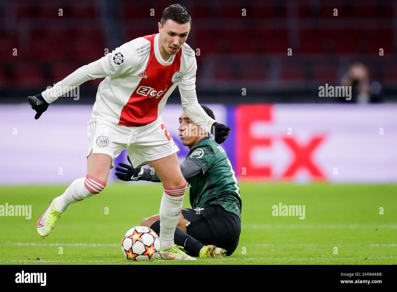 AMSTERDAM, NETHERLANDS - DECEMBER 7: Steven Berghuis of Ajax and Tiago ...