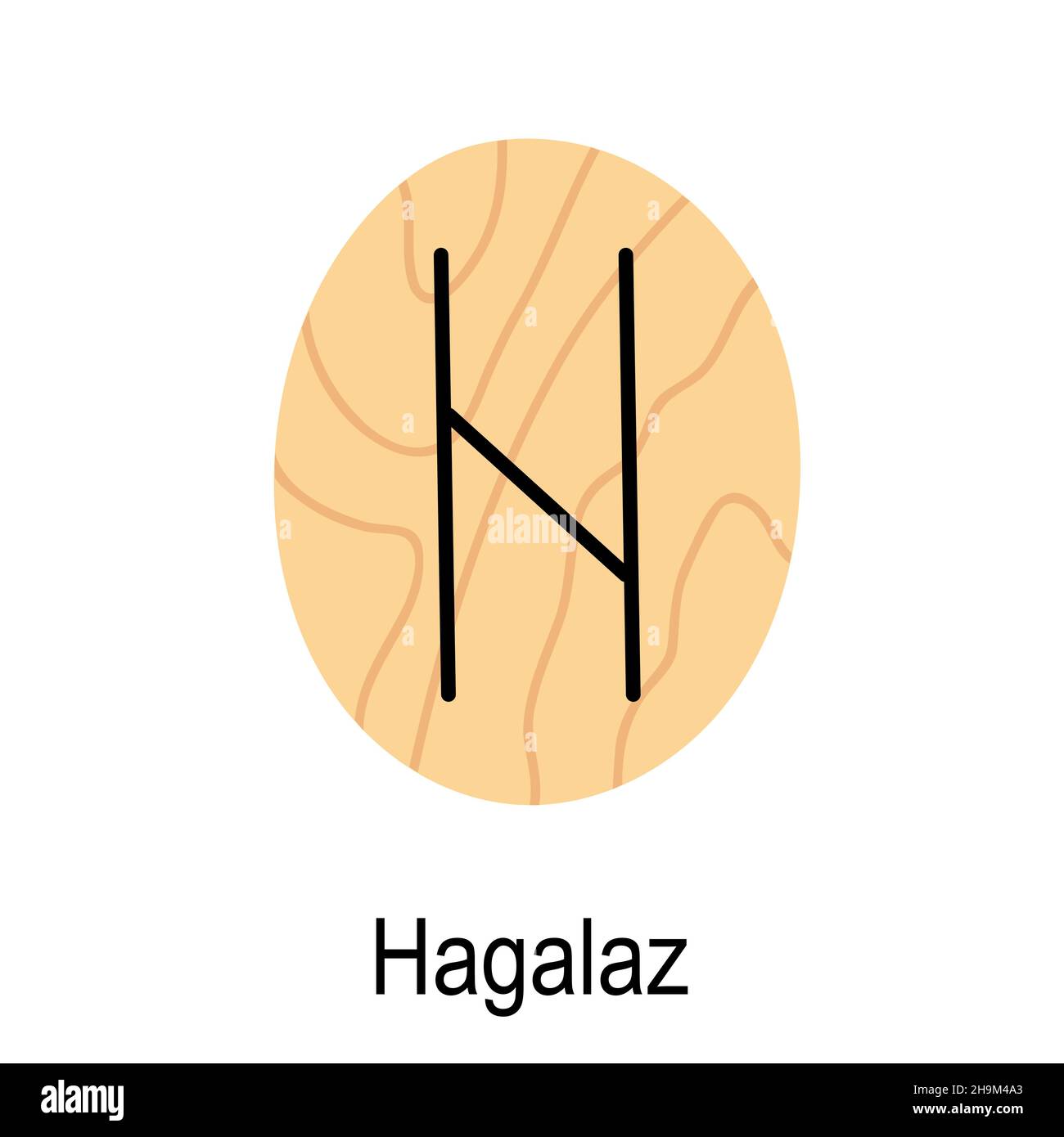 Old rune Hagalaz, ancient Scandinavian alphabet vector illustration ...
