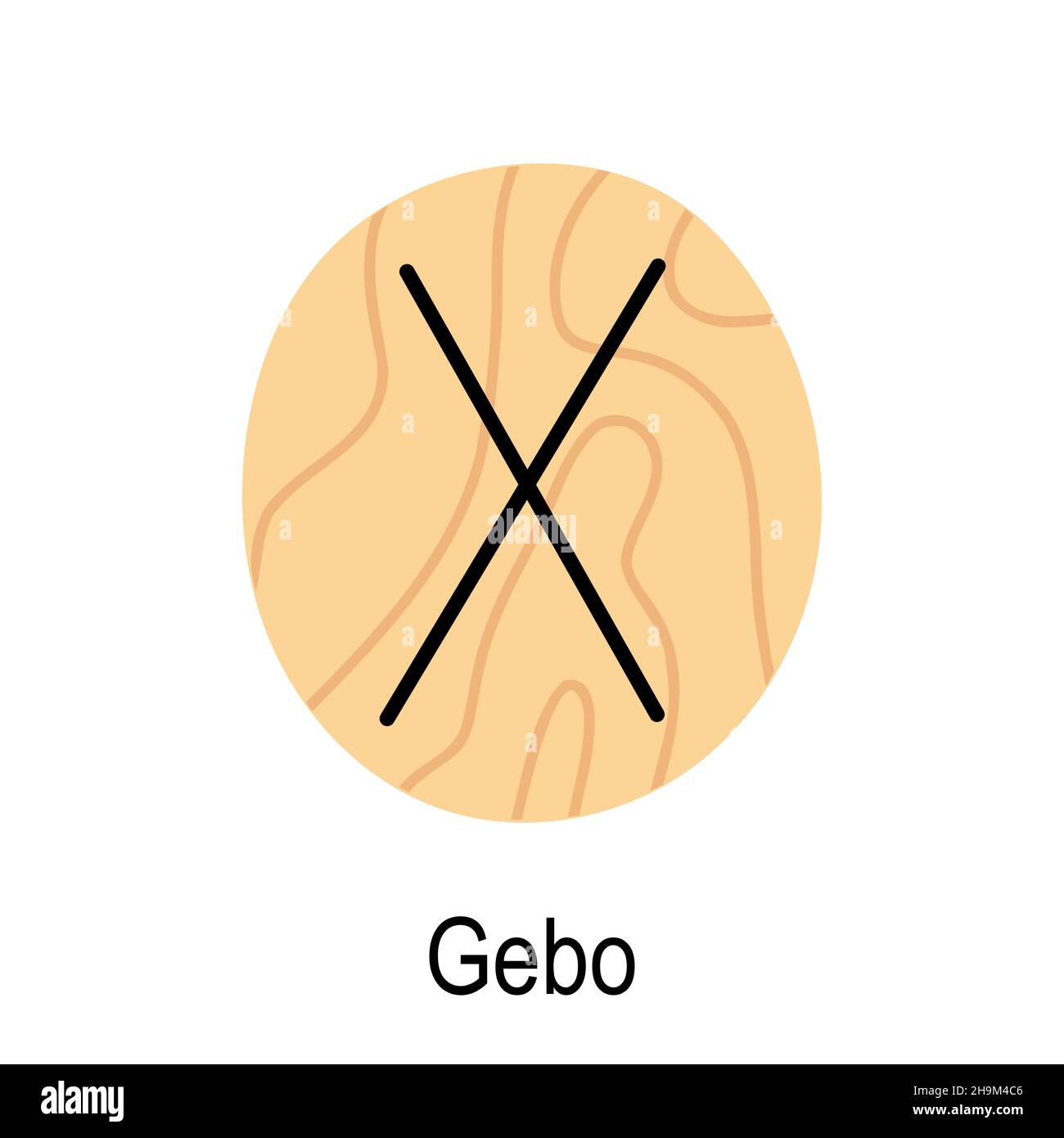 Old rune Gebo, ancient Scandinavian alphabet vector illustration, hand ...