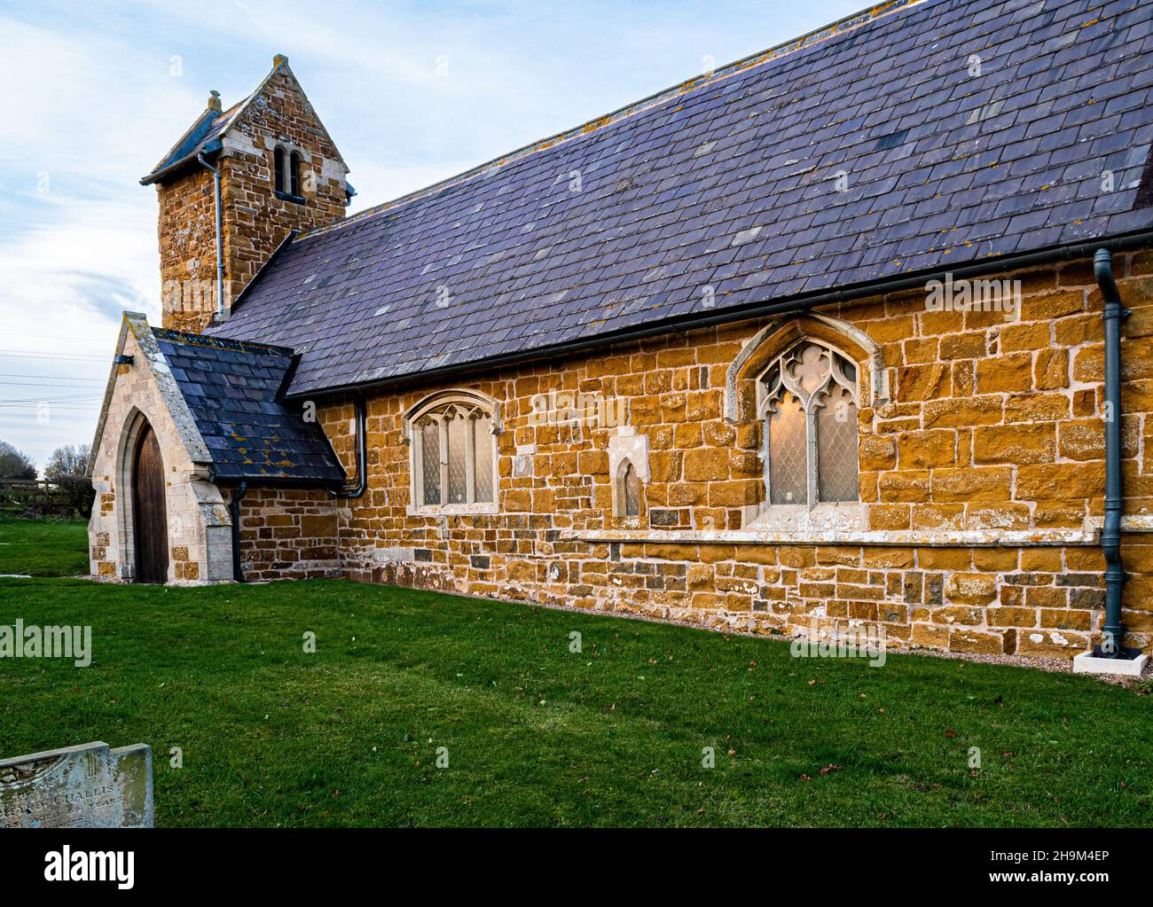 A small sandstone church, the only surviving building in lost village ...