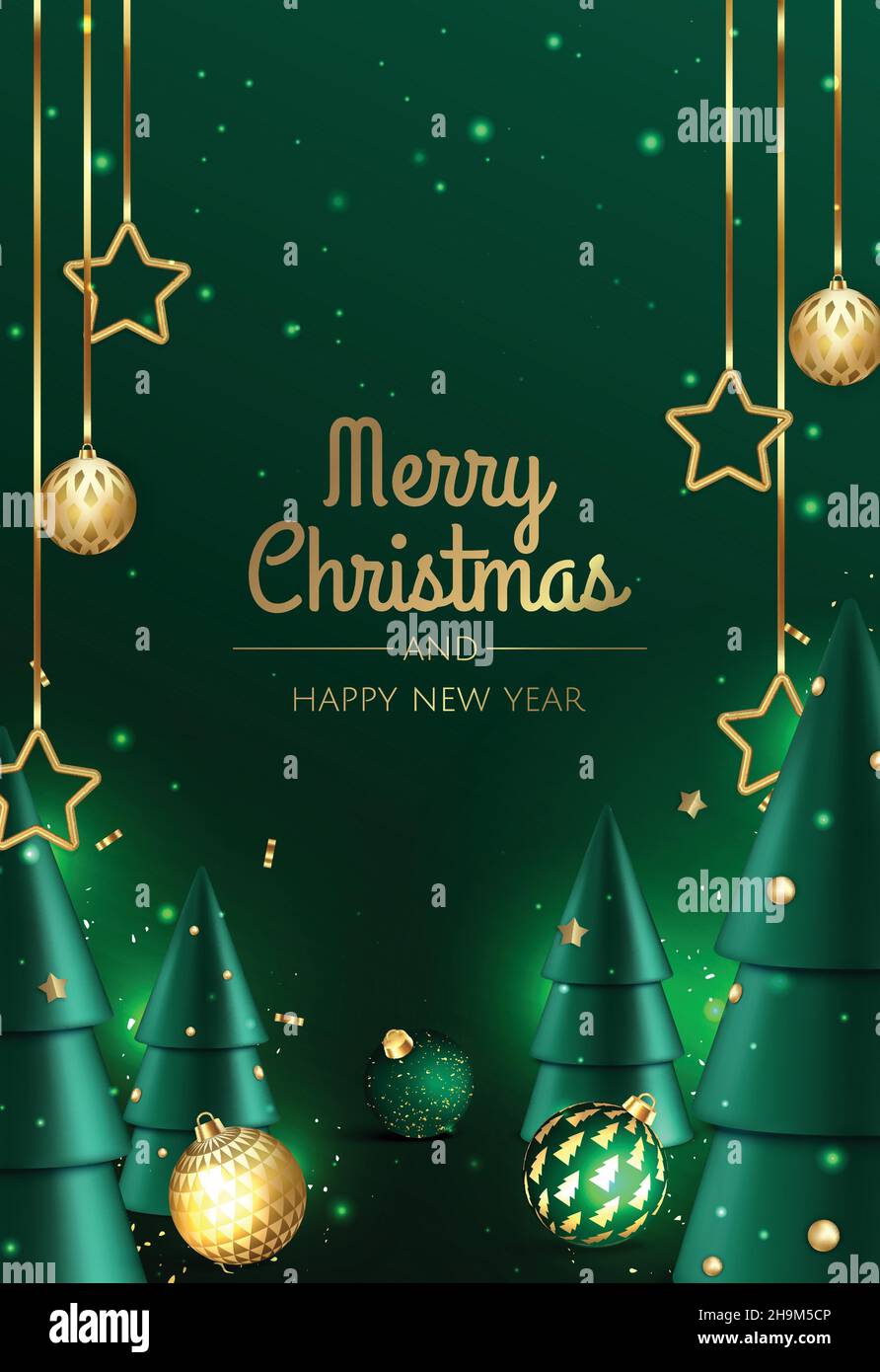 Merry Christmas and Happy New Year. Xmas Festive background with ...
