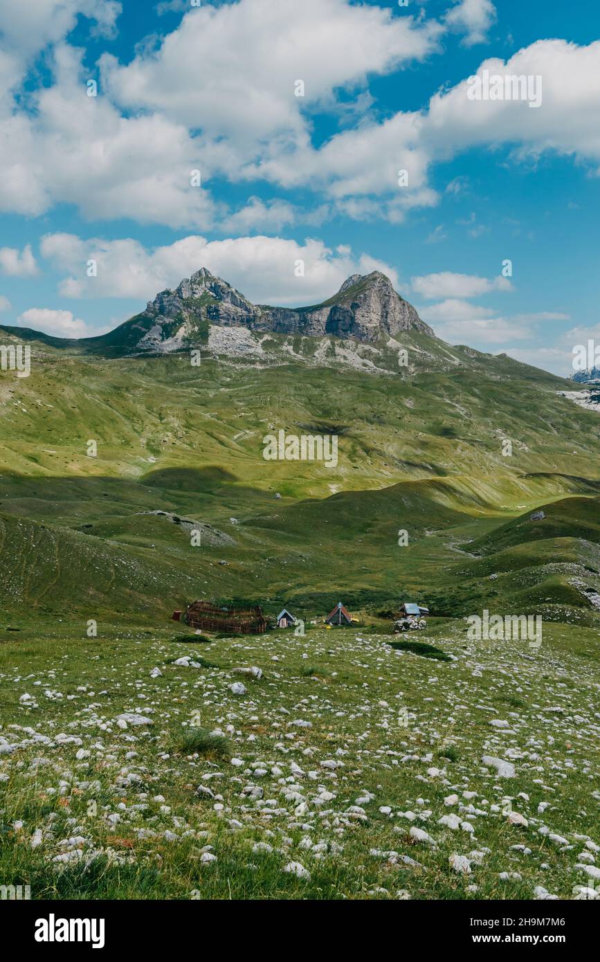 The mountain pass Sedlo is in the north of Montenegro. Fantastic green ...