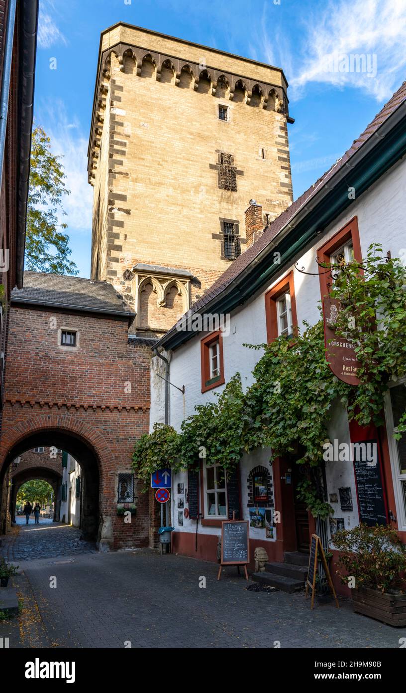 The village of Zons on the left bank of the Lower Rhine, former Feste ...