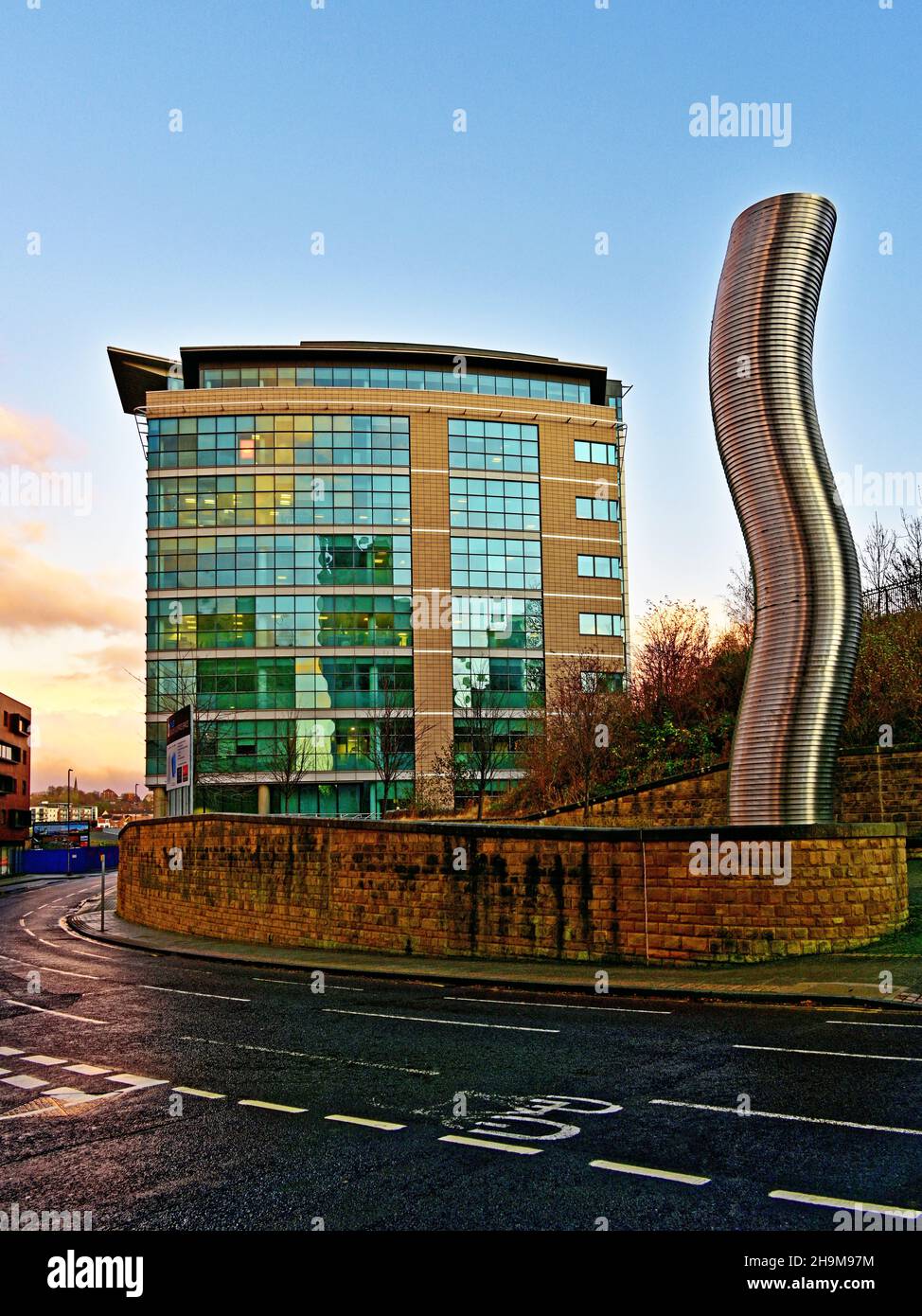 Gateshead quayside office blocks and Swirl sculpture by Colin Rose is ...