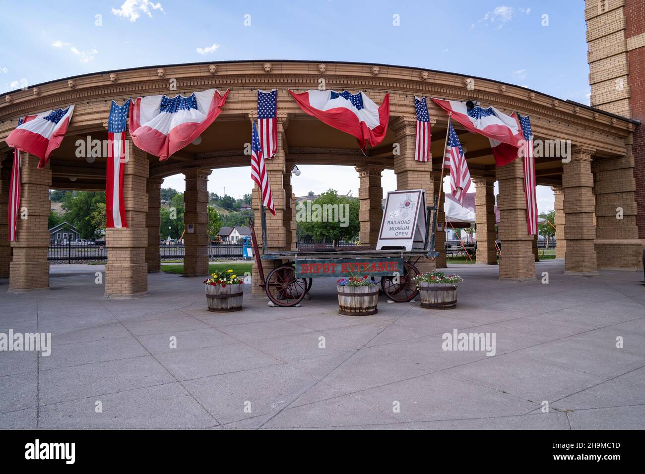 Livingston, Montana - July 3, 2021: Railroad museum depot entrance in ...
