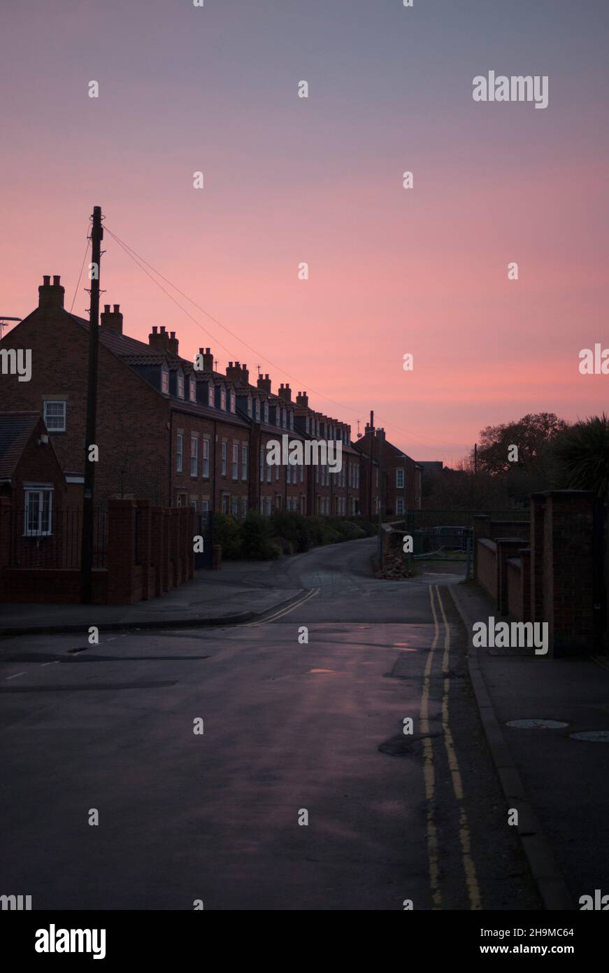 Yorkshire Sunrise - red sky in the morning Beverley UK Stock Photo - Alamy