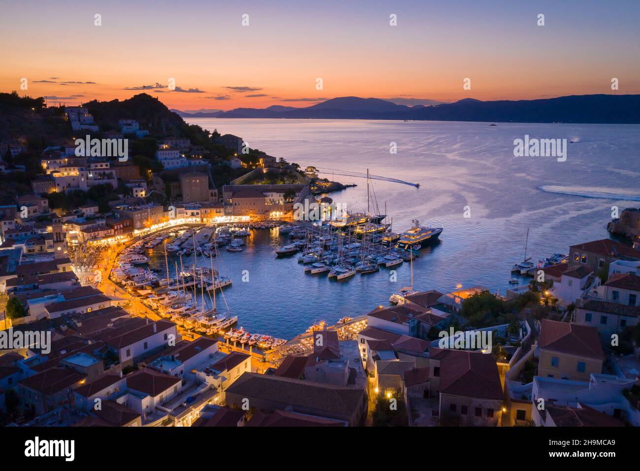 View of the amazing Hydra island, Greece Stock Photo - Alamy