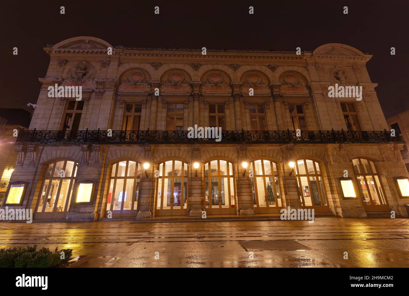 Neoclassical facade of the city's 19th century Opera House featuring a ...