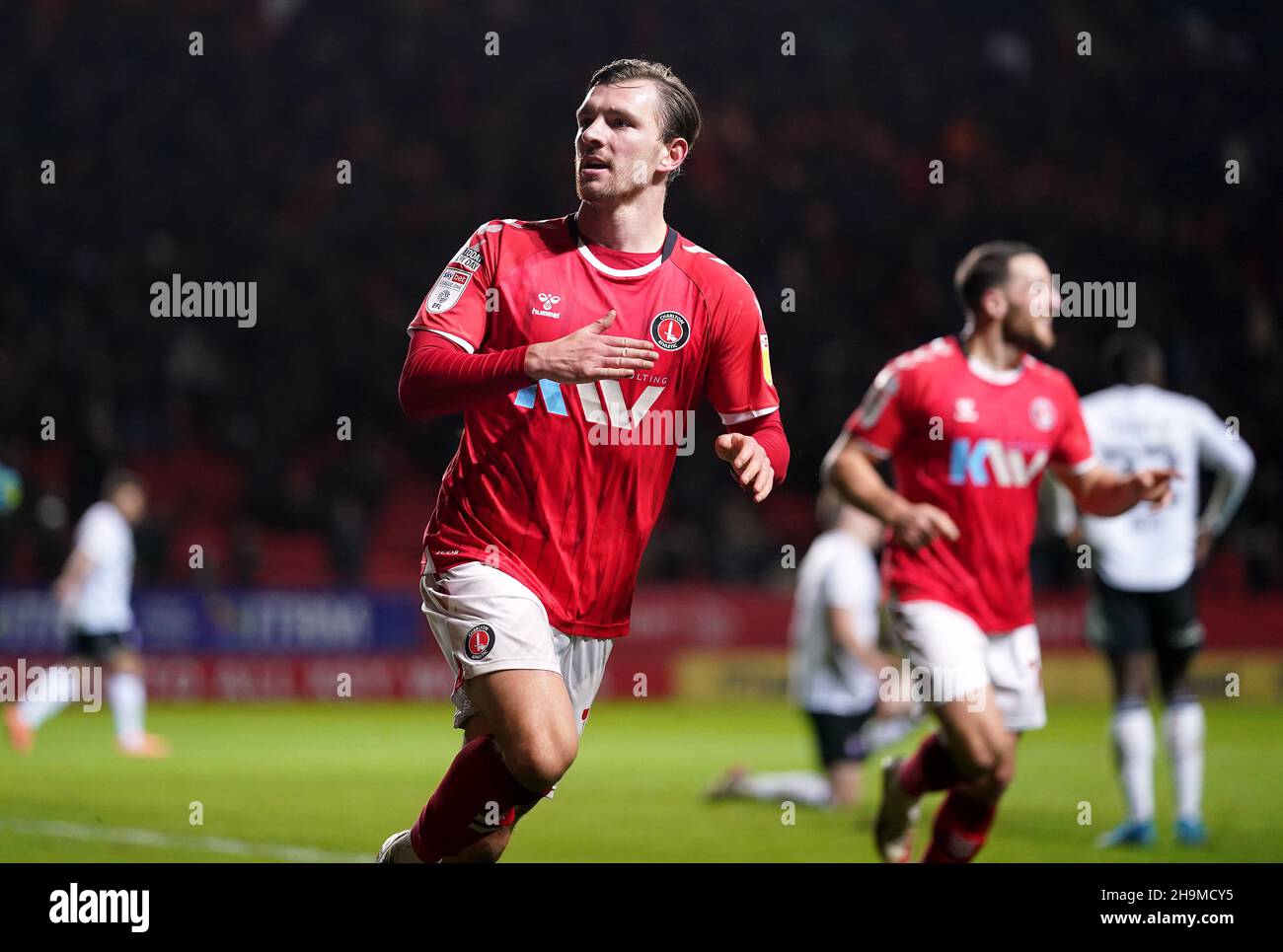 Charlton Athletic's Alex Gilbey celebrates scoring their side's second ...