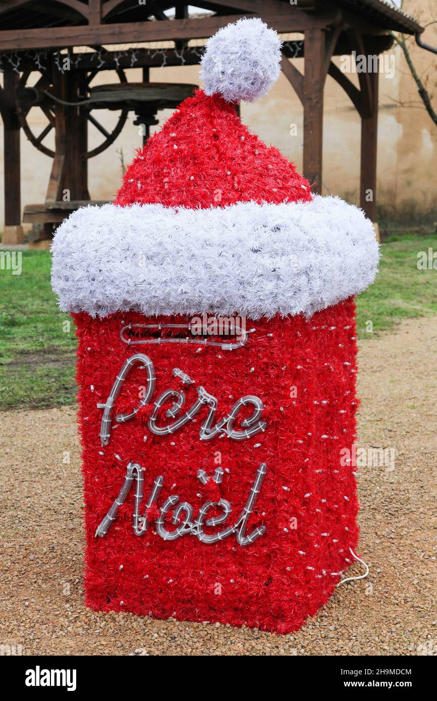 Santa Claus letter box called père Noël in french language Stock Photo ...