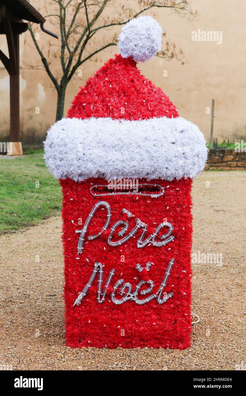 Santa Claus letter box called père Noël in french language Stock Photo ...