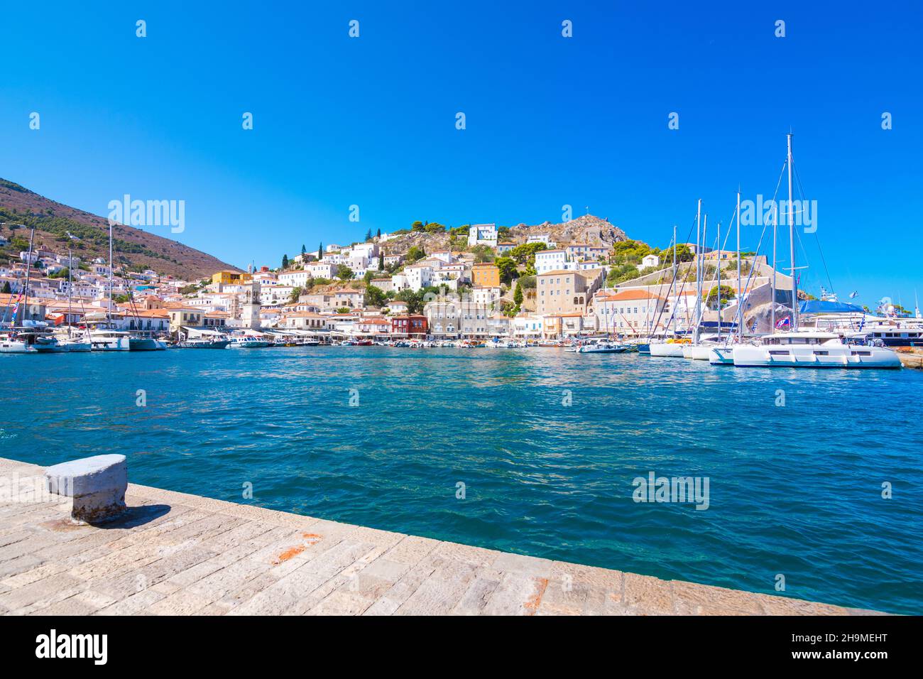 View of the amazing Hydra island, Greece Stock Photo - Alamy