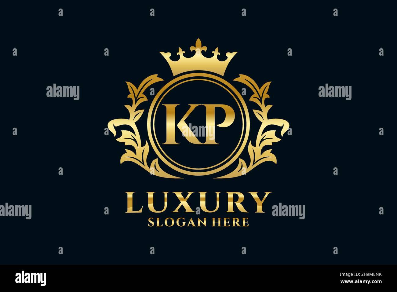 KP Letter Royal Luxury Logo template in vector art for luxurious ...