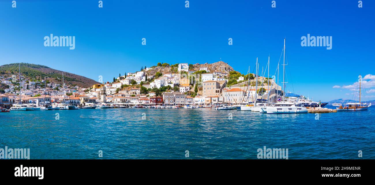 View of the amazing Hydra island, Greece Stock Photo - Alamy
