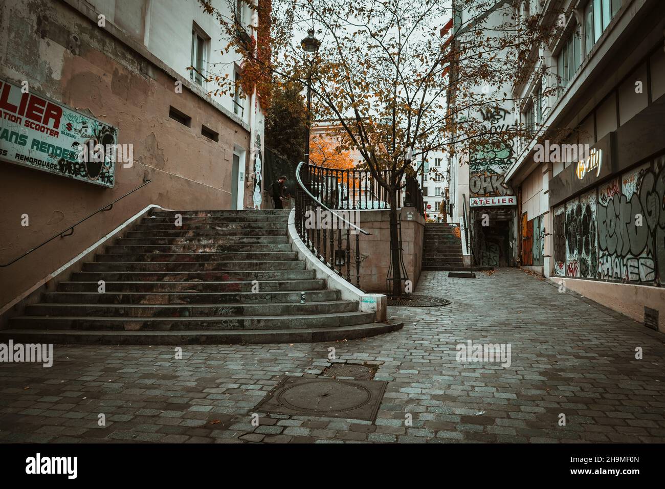 Street scene at the streets fo Paris and people walking around. Paris ...