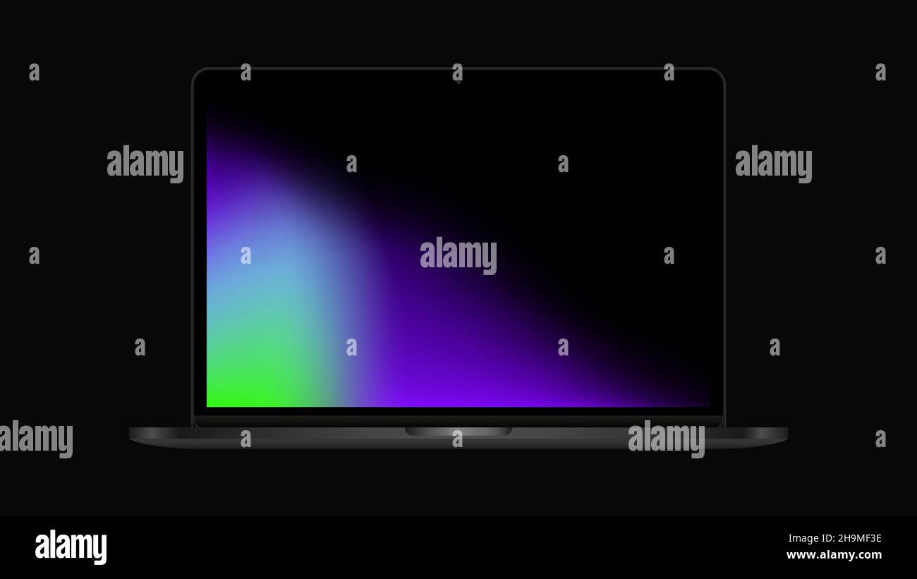 Laptop with Gradient Screen. Notebook Presentation. Vector illustration ...