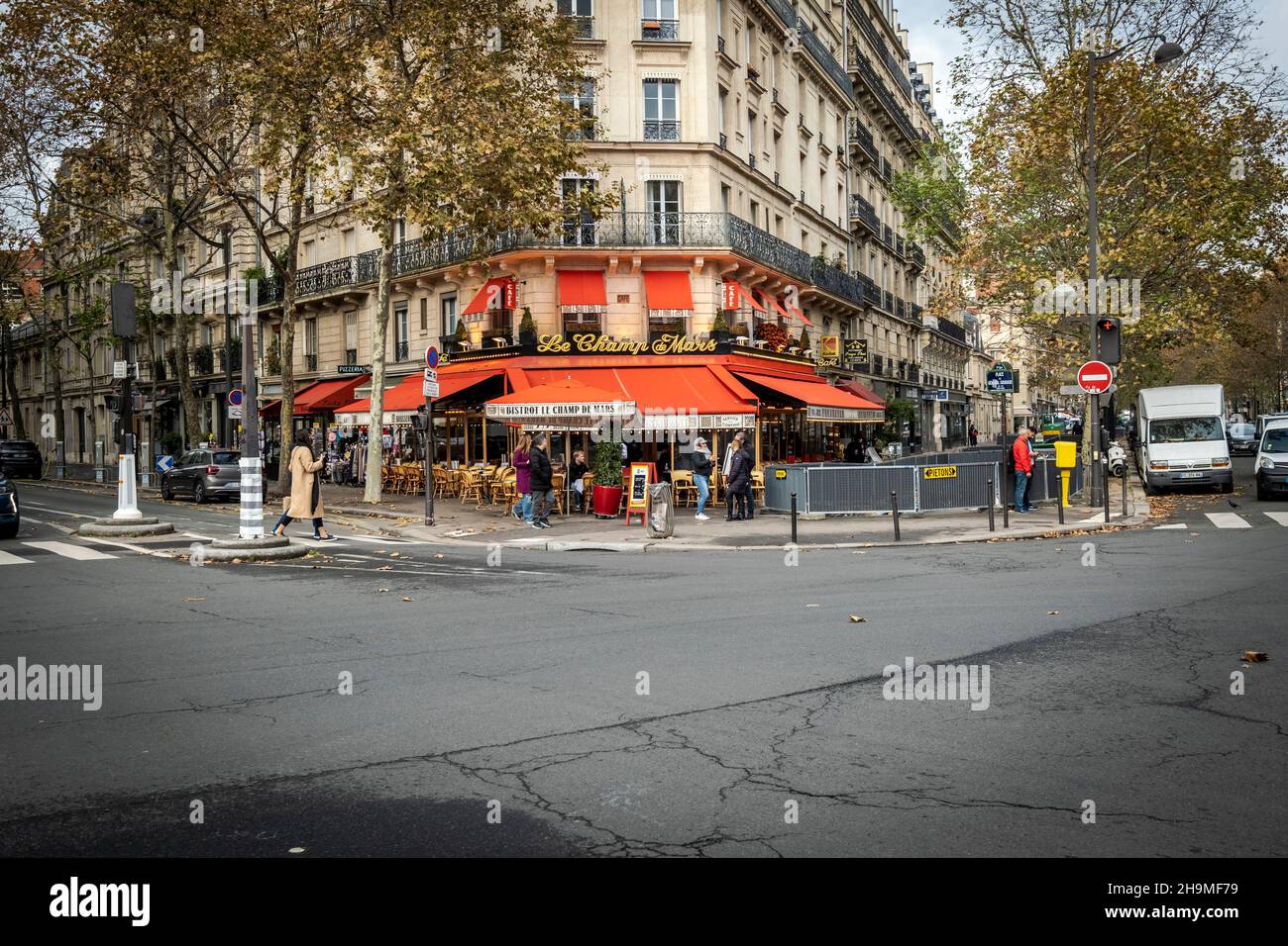 Street scene at the streets fo Paris and people walking around. Paris ...