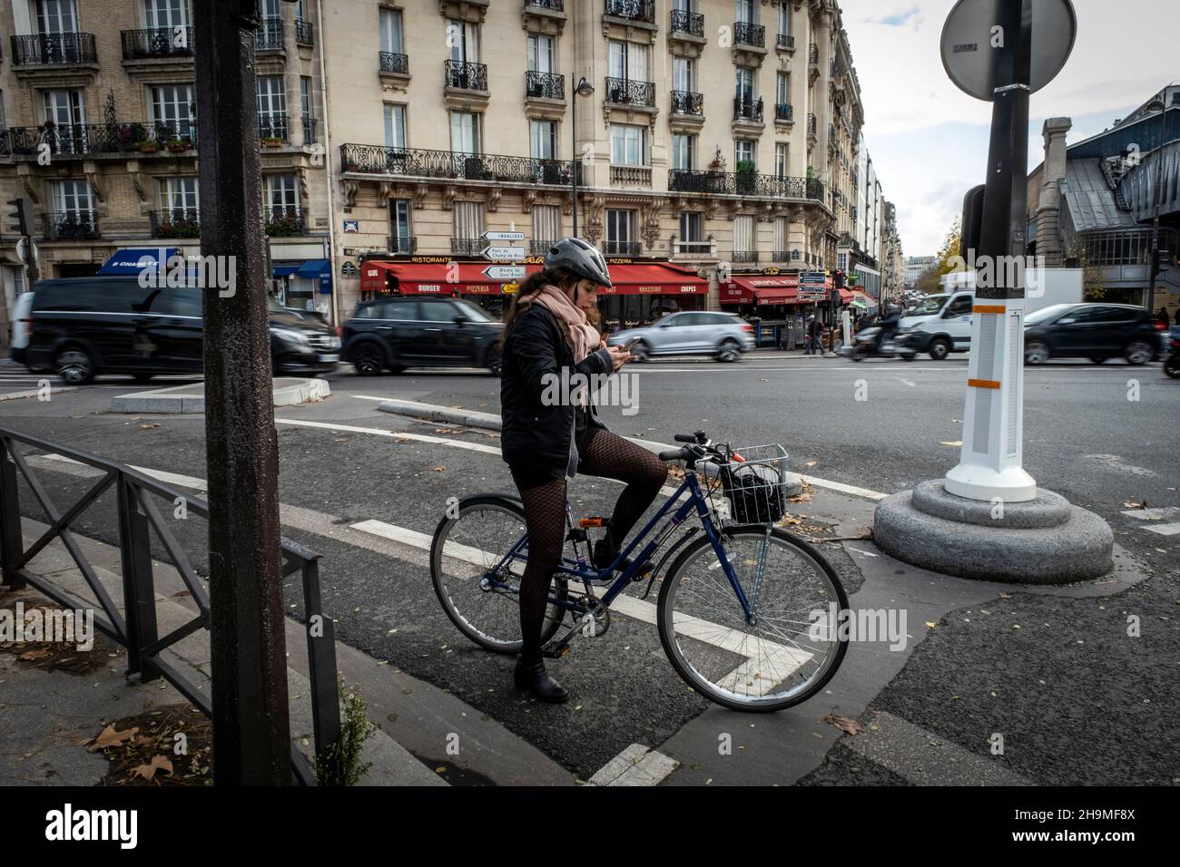 Street scene at the streets fo Paris and people walking around. Paris ...