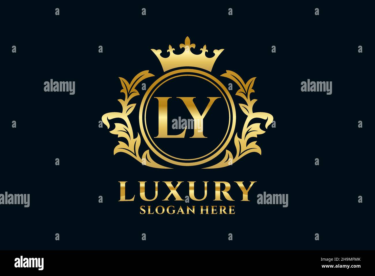 LY Letter Royal Luxury Logo template in vector art for luxurious ...