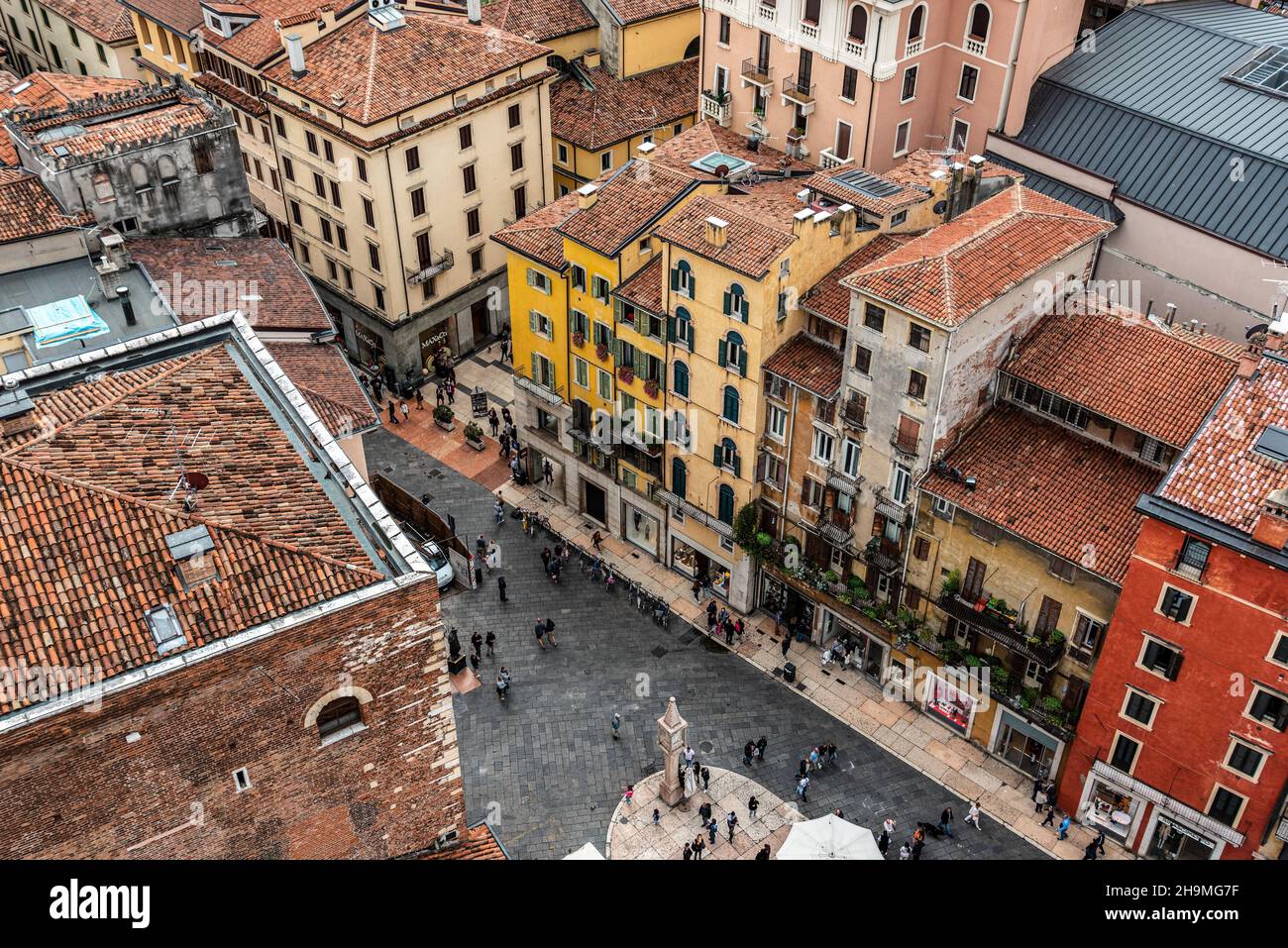 Famous panoramic view above the roofs of Verona, seen from Torre dei ...