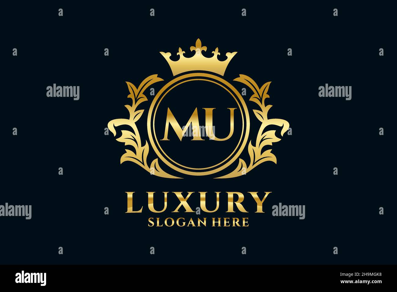MU Letter Royal Luxury Logo template in vector art for luxurious ...