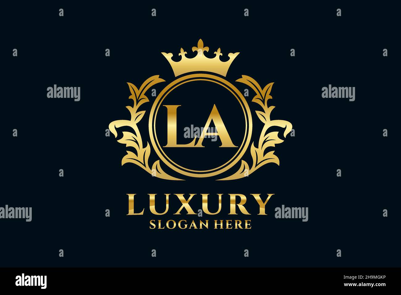 LA Letter Royal Luxury Logo template in vector art for luxurious branding projects and other ...