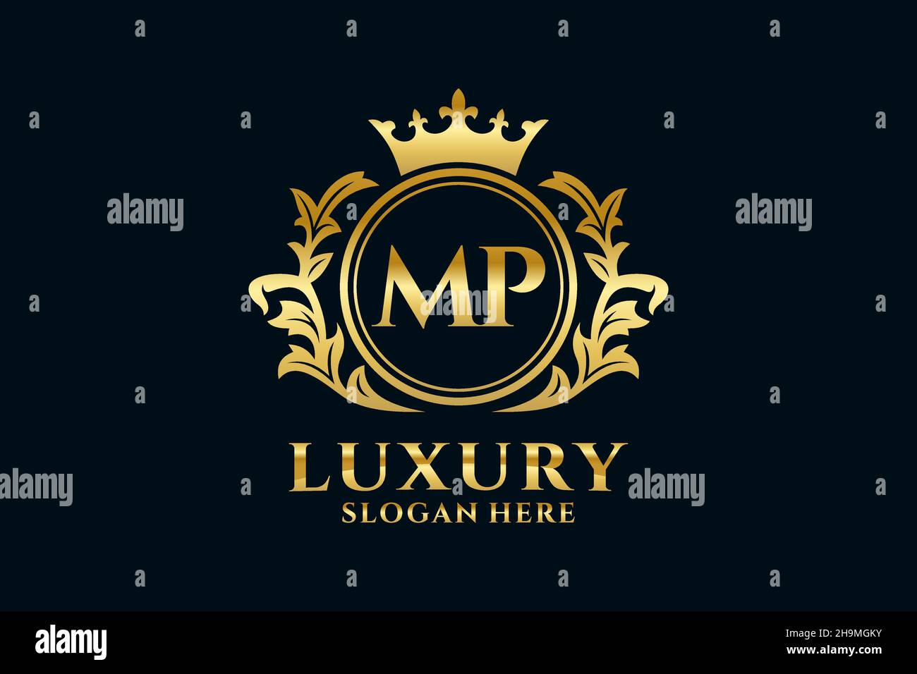 MP Letter Royal Luxury Logo template in vector art for luxurious ...