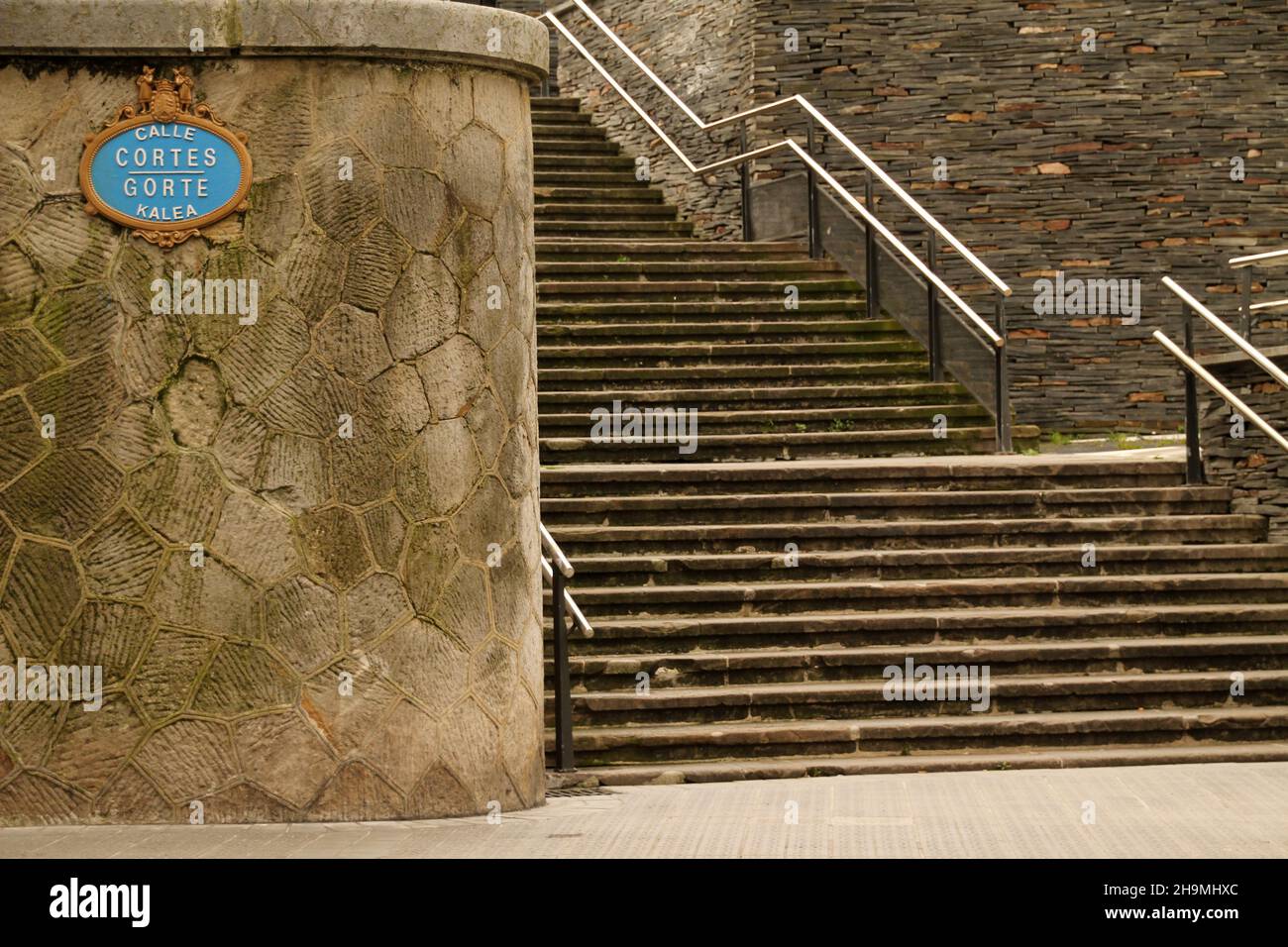 Stairs of a beautiful building in Calle Cortes Gorte street Stock Photo ...