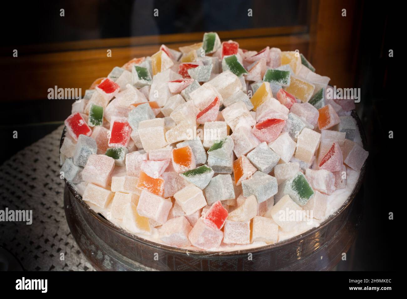 Traditional Turkish Delight, Sugar coated soft candy Stock Photo - Alamy