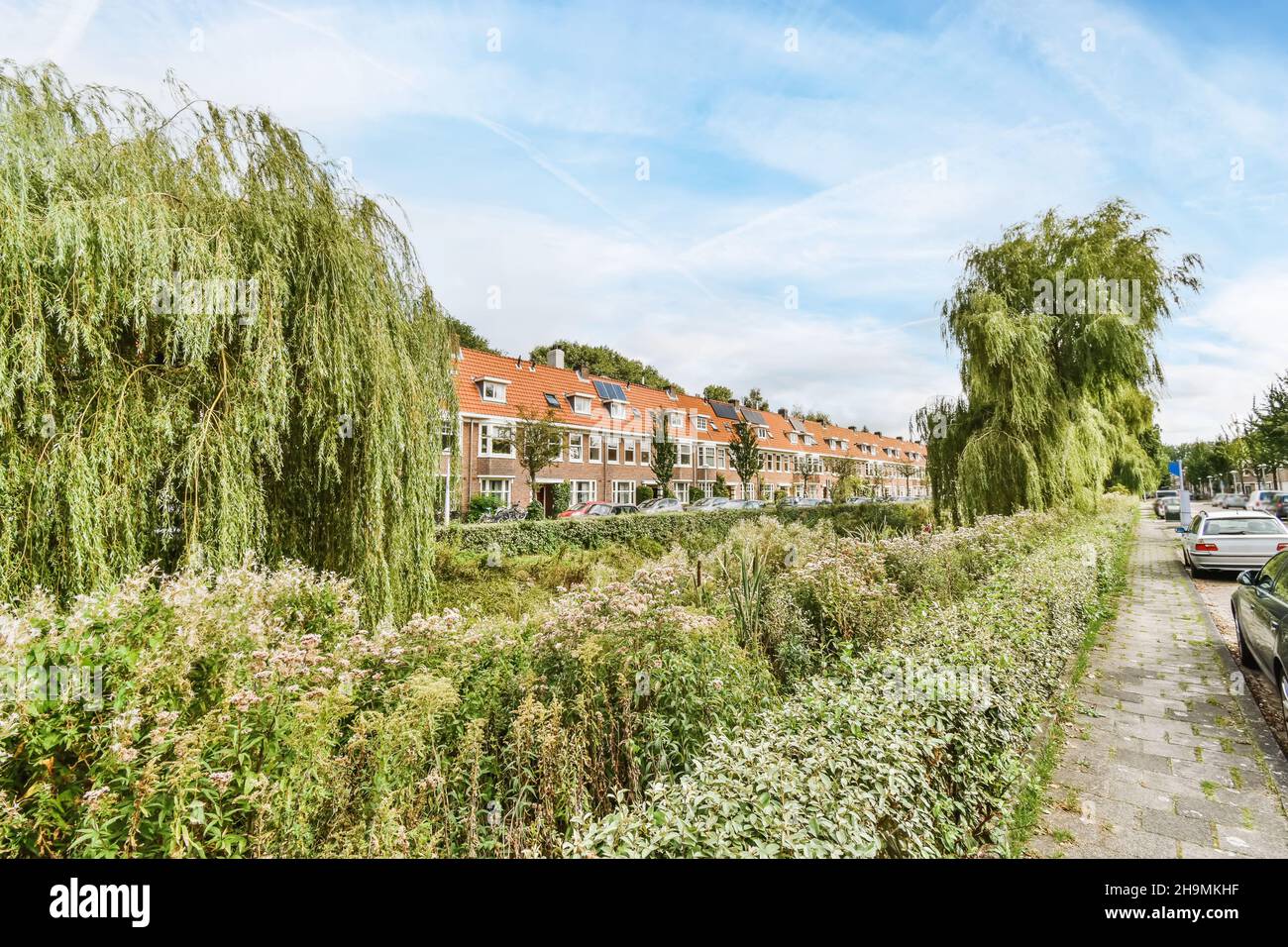 Residential area with buildings with beautiful facade Stock Photo - Alamy