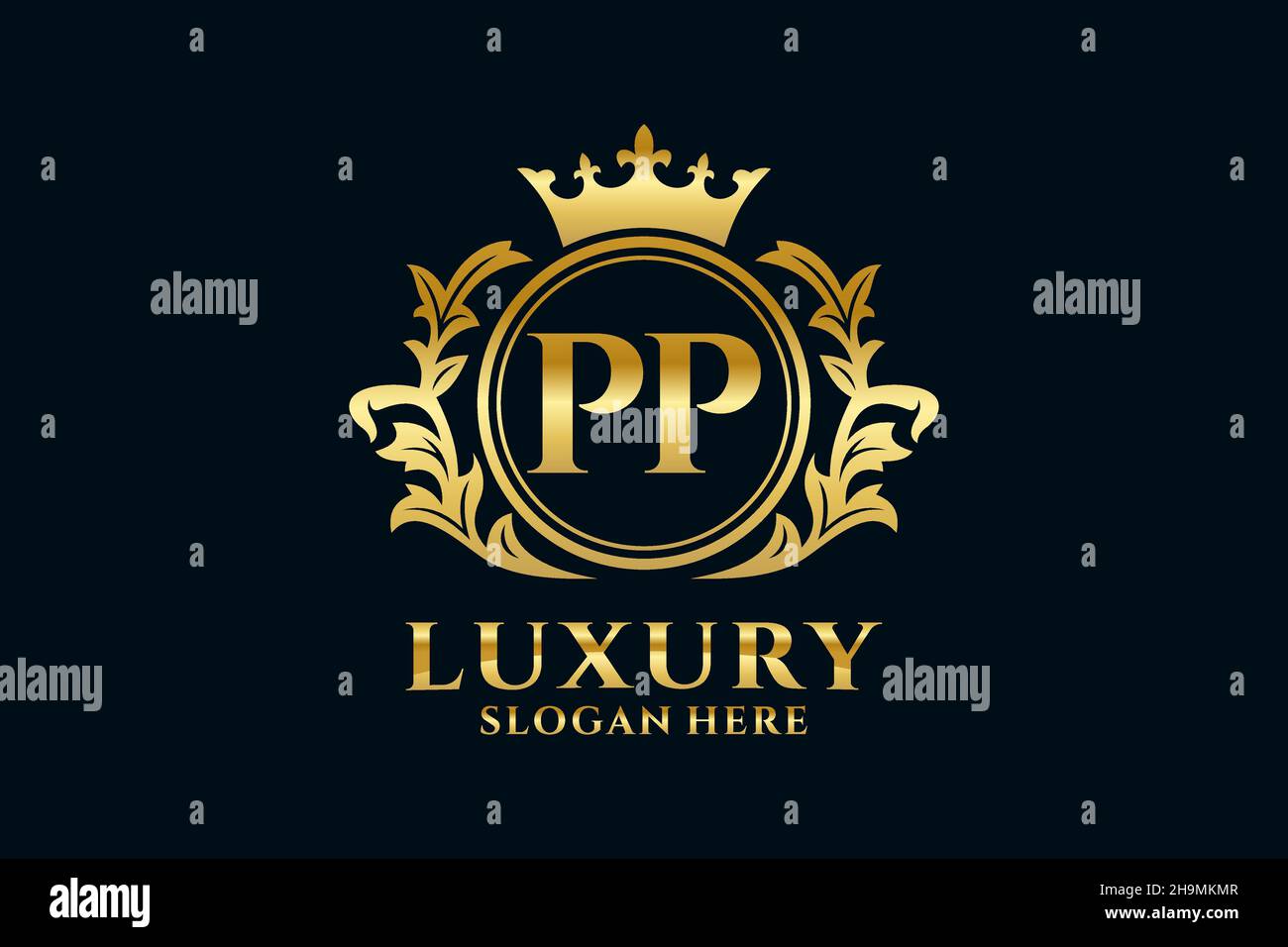 PP Letter Royal Luxury Logo template in vector art for luxurious ...