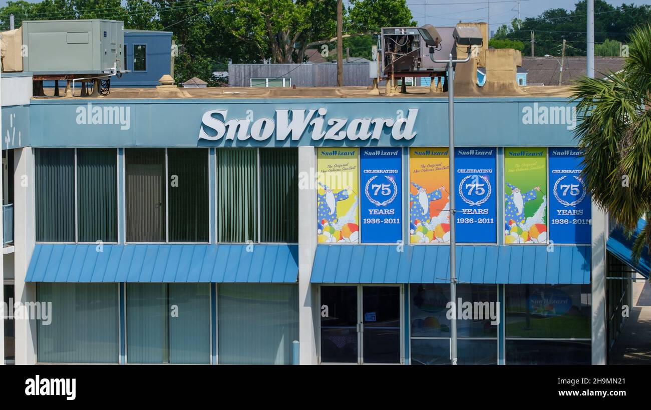 METAIRIE, LA, USA - MAY 26, 2021: SnoWizard ice shaving machine company ...
