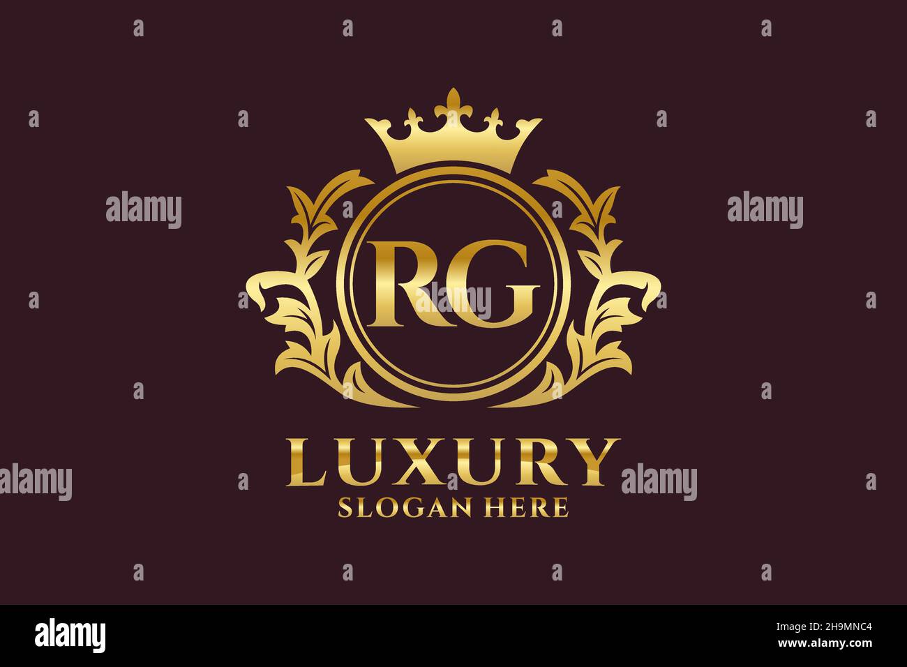 RG Letter Royal Luxury Logo template in vector art for luxurious ...