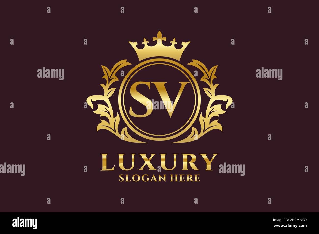 SV Letter Royal Luxury Logo template in vector art for luxurious ...