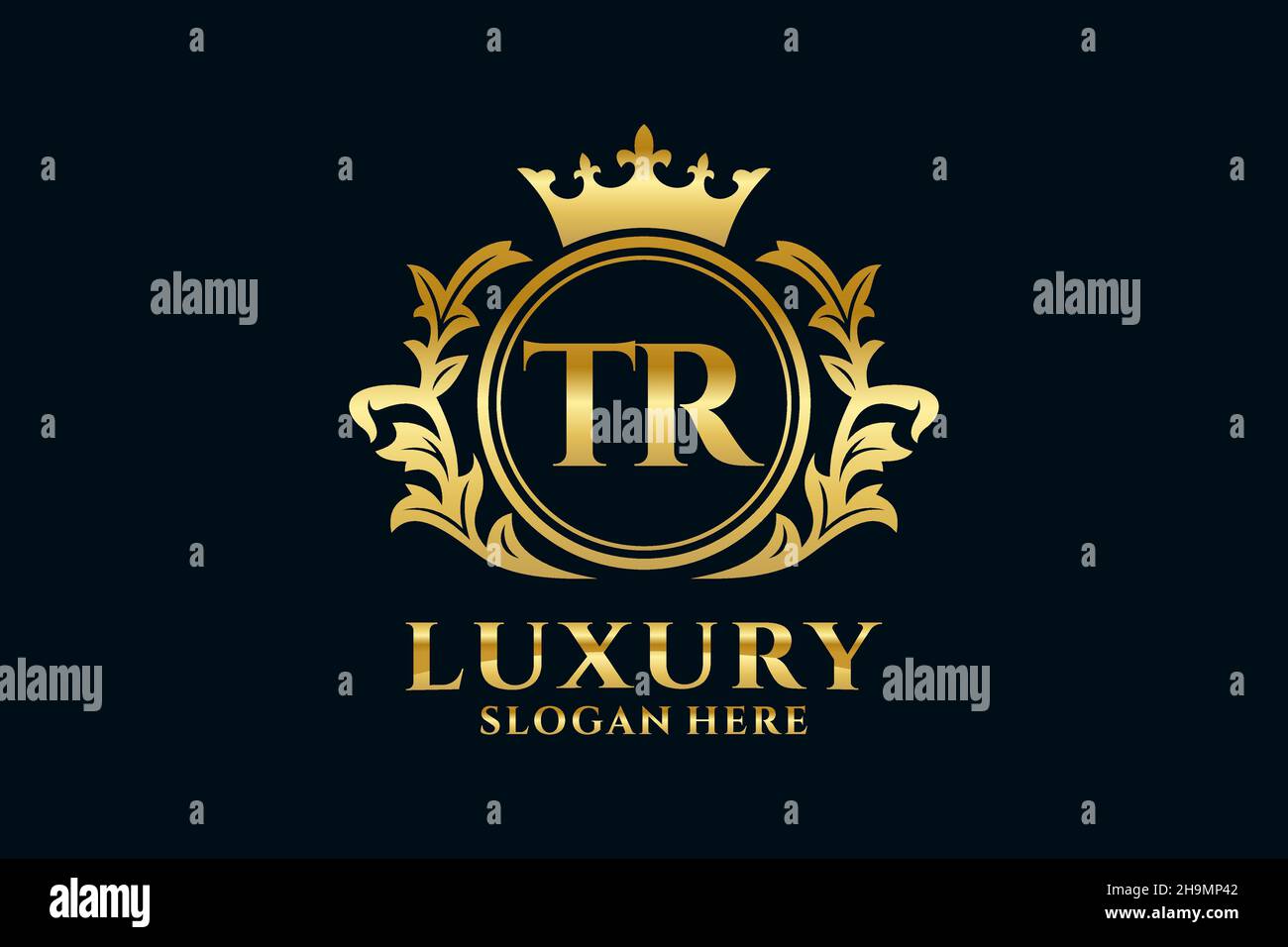 TR Letter Royal Luxury Logo template in vector art for luxurious ...