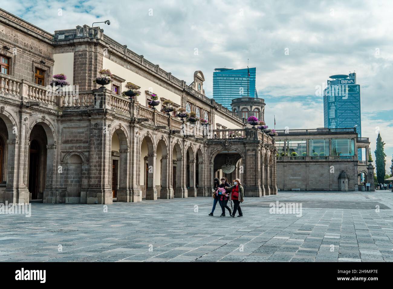 MEXICO CITY, MEXICO - Aug 30, 2021: Several tourists at the National ...