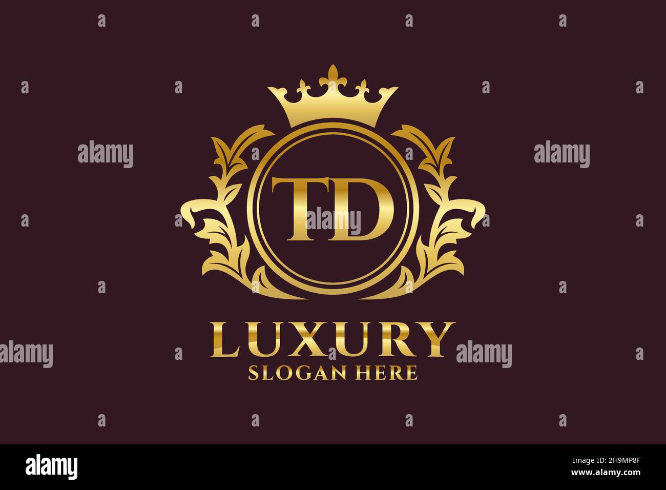 TD Letter Royal Luxury Logo template in vector art for luxurious ...