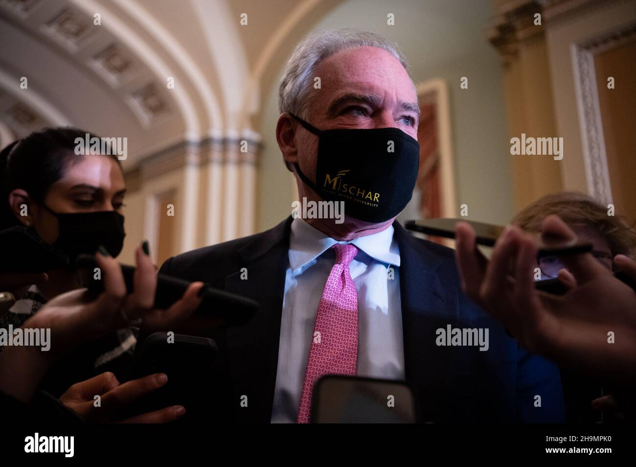 Senator Tim Kaine (D-VA) speaks to media at the U.S. Capitol, in ...