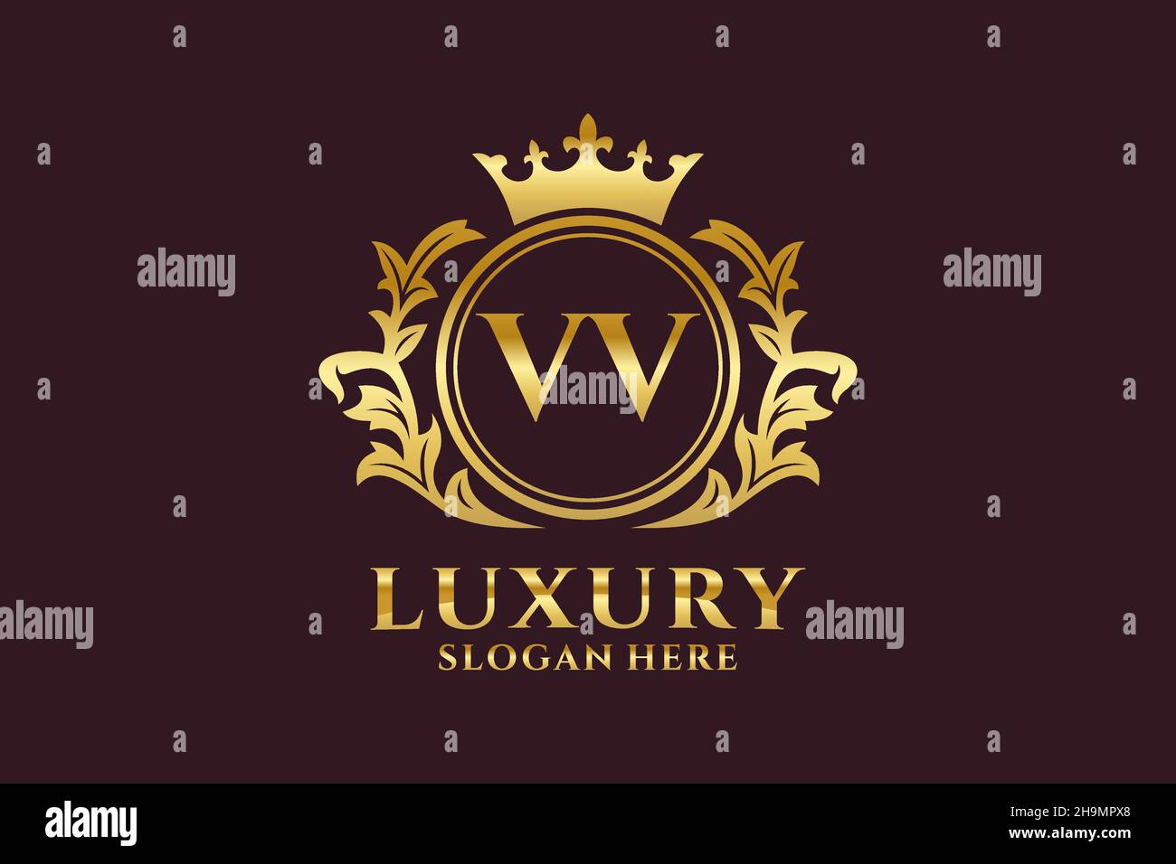 VV Letter Royal Luxury Logo template in vector art for luxurious ...