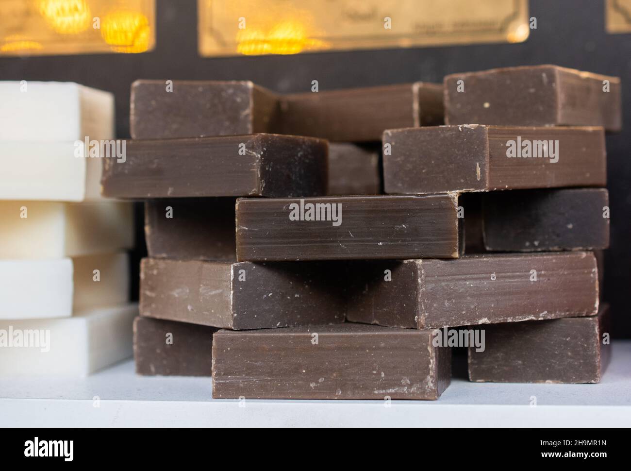 Natural organic soap bars Traditional soap manufacture Stock Photo - Alamy