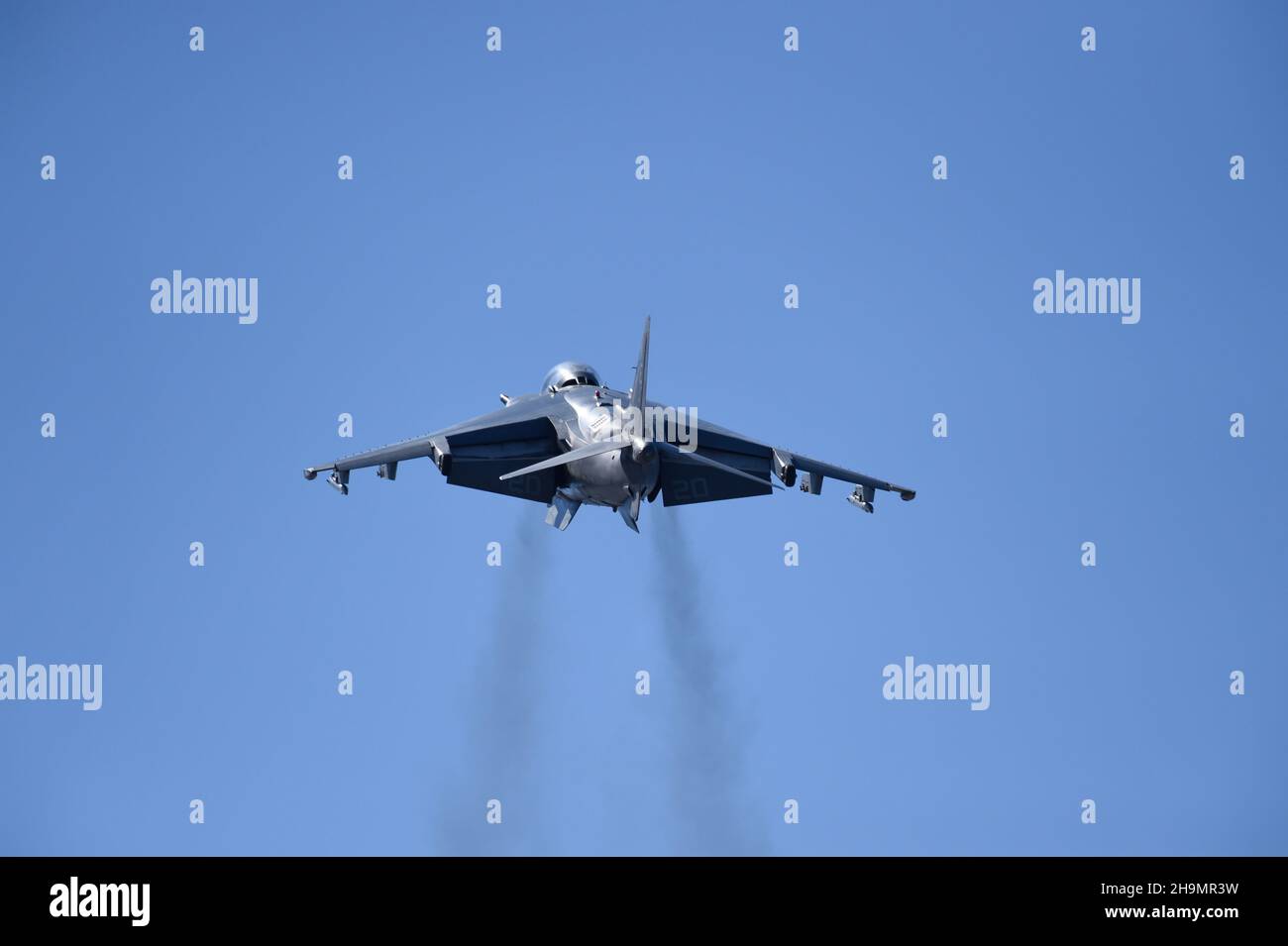 AV-8B Harrier takes off with a vertical climb and full power at MCAS ...